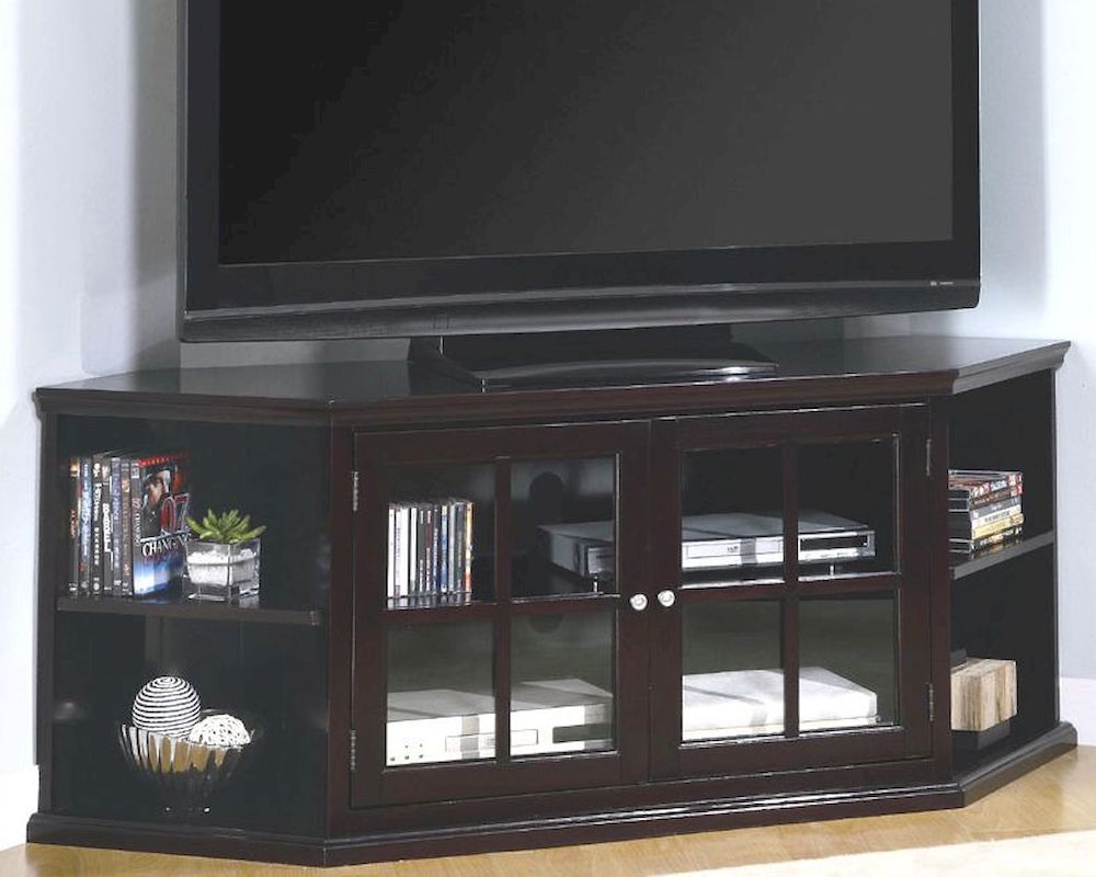 Transitional Corner Media Unit with Glass Doors Fullerton CO700658