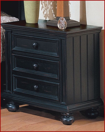 Winners Only 3 Drawer Night Stand Cape Cod in Ebony WO-BE1005