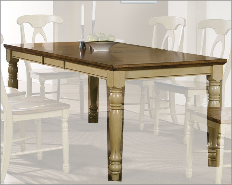 Winners Only 75" Dining Table in Almond/Green WO-DP13675AG