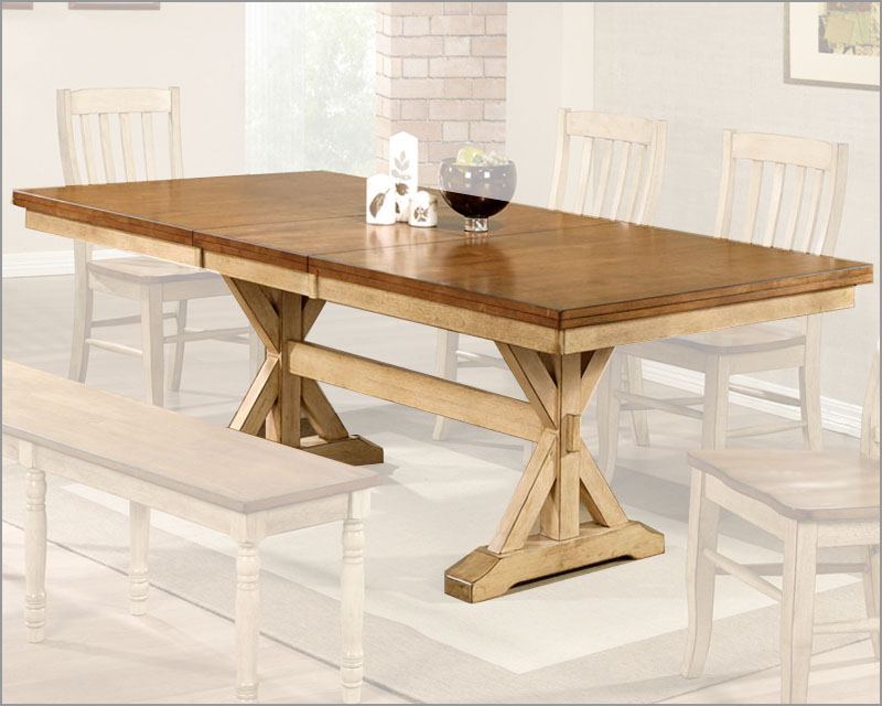 Winners Only Almond/Wheat 84" Dining Table Quails Run WO-DQ14284W