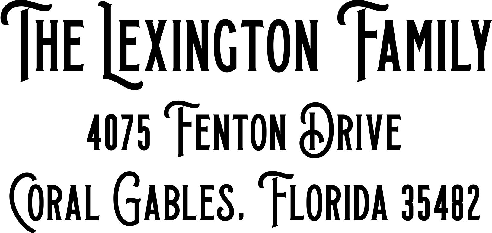 Family Name and Address Stamp - The Lexington