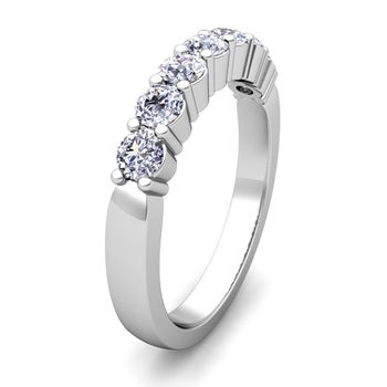 Custom Wedding Anniversary Ring Band for Her with Diamonds Gemstones