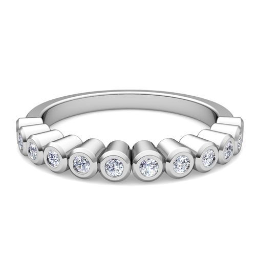 Custom Bezel Wedding Ring Band for Women with Diamonds Gemstones