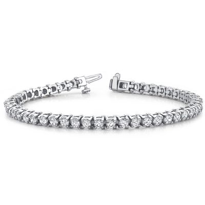 Lab Grown Diamond Tennis Bracelet In 14k White Gold 3.00 cttw Tennis Bracelet