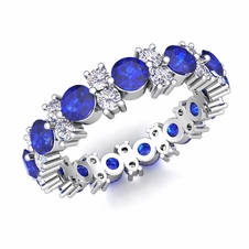 Garland Diamond and Emerald Eternity Band Ring in 14k Gold|My Love