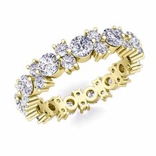 Garland Diamond and Emerald Eternity Band Ring in 14k Gold|My Love