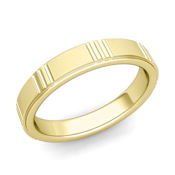 Customized Geometric Wedding Band Ring in Gold or Platinum