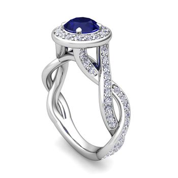 Build Infinity Engagement Ring with Natural Gemstones Diamonds