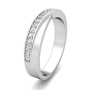 Custom Infinity Wedding Anniversary Ring Band for Her Diamonds Gemstones