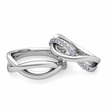Matching Wedding Bands Diamond Infinity Wedding Ring in Platinum
