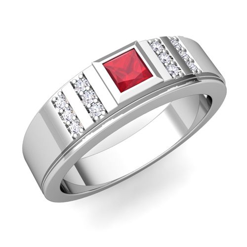 Princess Cut Ruby Engagement Rings