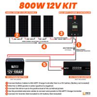 Rich Solar 800 Watt Solar Kit with 60A MPPT Charge Controller