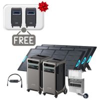 2x Anker SOLIX F3800 12 kW Double Power Hub Home Backup Kit with 3x 400W Foldable Solar Panel ...