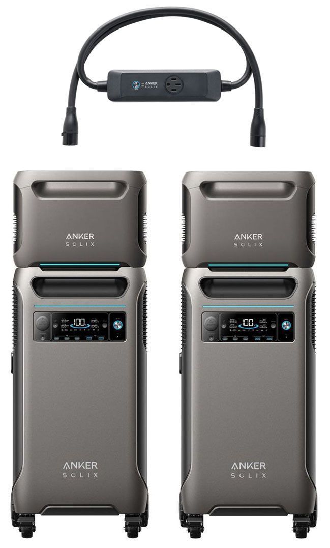 2x Anker SOLIX F3800 12 kW Double Power Hub Kit with 2x Expansion ...