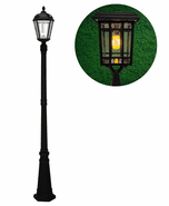 Everest Solar Lamp Post with GS Solar LED Light Bulb - Black