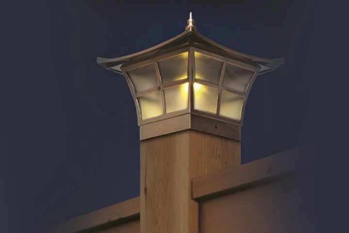 Classy Caps Ambience Solar Copper Post Cap Light