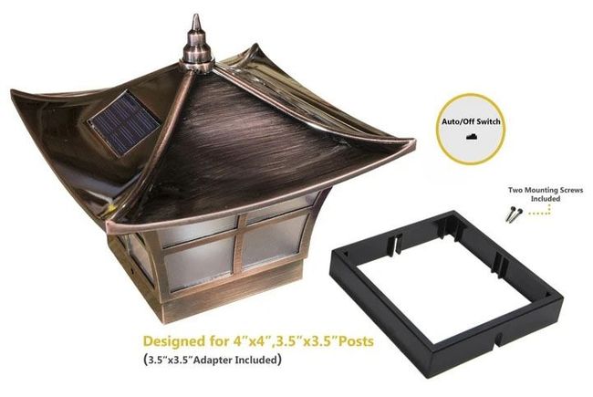 Classy Caps Ambience Solar Copper Post Cap Light