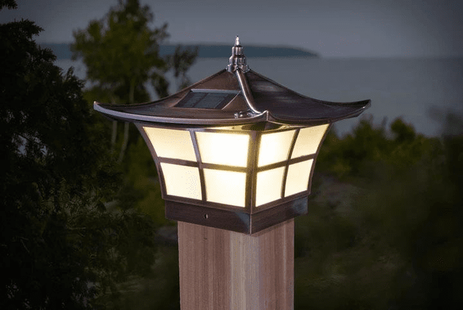 Classy Caps Ambience Solar Copper Post Cap Light