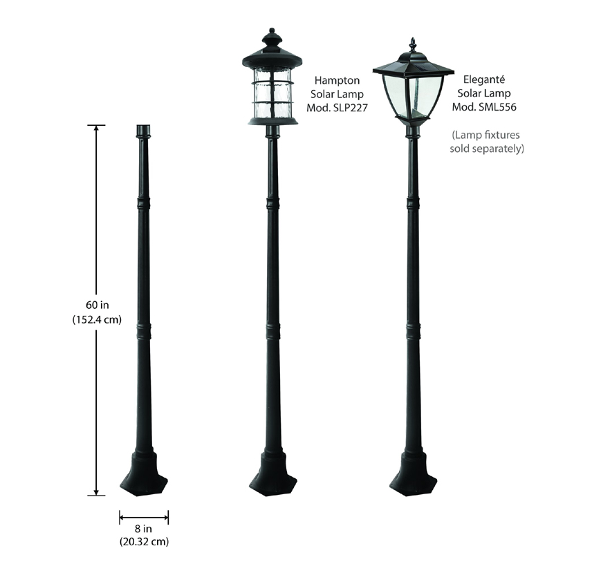Classy Caps Black Aluminum Lamp Post