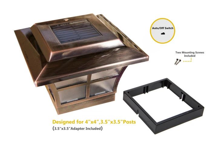 Classy Caps Copper Prestige Solar Post Cap for 4x4 Posts
