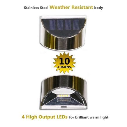 Classy Caps High Performance Solar Deck and Wall Light - Stainless Steel