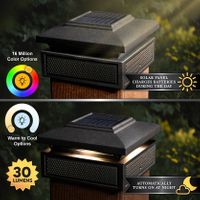 Classy Caps Lumineer Smart Solar Post Cap in Black