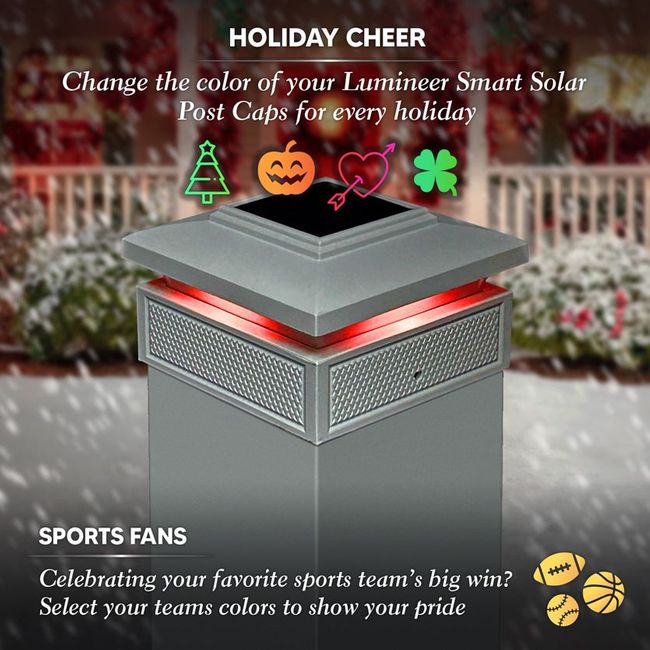 Classy Caps Lumineer Smart Solar Post Cap in White