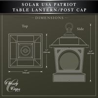 Classy Caps Solar USA Patriot Table Lantern & Post Cap Light