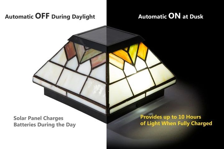 Classy Caps Wellington Solar Post Cap Light Tiffany Style