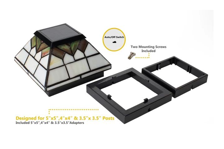 Classy Caps Wellington Solar Post Cap Light Tiffany Style