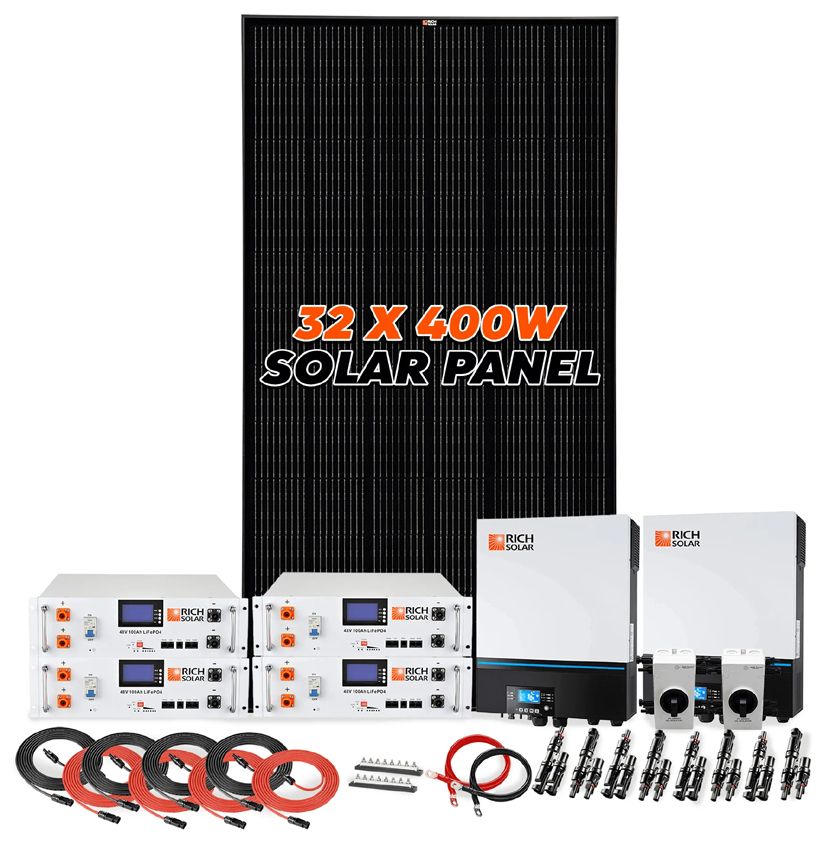 Rich Solar Complete Off-Grid Solar Kit | 19.2 kWh LFP Battery - 12.8 kW ...