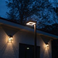 Contemporary Square Solar Post Light with Modern Square Pole