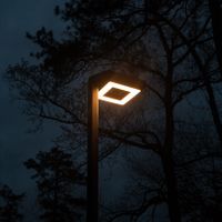 Contemporary Square Solar Post Light with Modern Square Pole