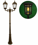 Everest Solar Lamp Post with GS Solar LED Light Bulb - Black