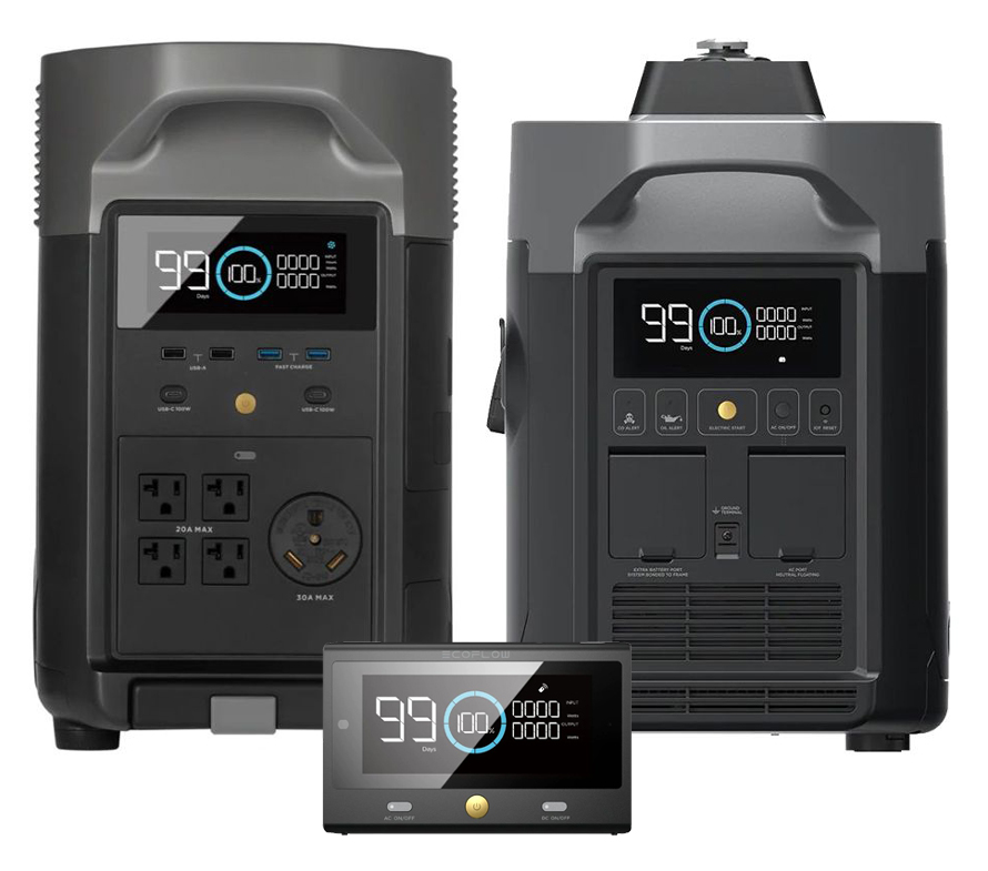 EcoFlow Delta Pro Portable Power Station and Dual Fuel Smart Generator ...