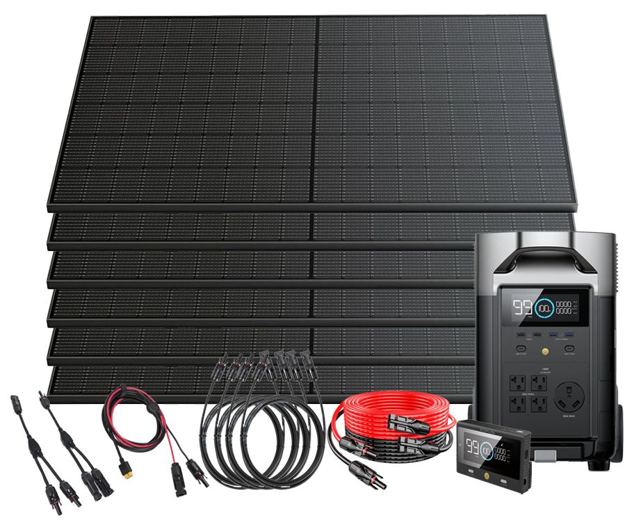 EcoFlow Delta Pro Max Input Solar Generator Kit - With 2400 Watts of Solar