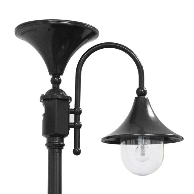 Everest Solar Lamp Post with GS Solar LED Light Bulb - Black