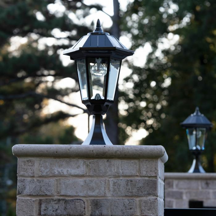 Gama Sonic Windsor Bulb Solar Light - With Pole, Post & Wall Mount Kit ...