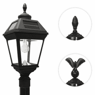 Everest Solar Lamp Post with GS Solar LED Light Bulb - Black