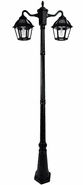 Everest Solar Lamp Post with GS Solar LED Light Bulb - Black