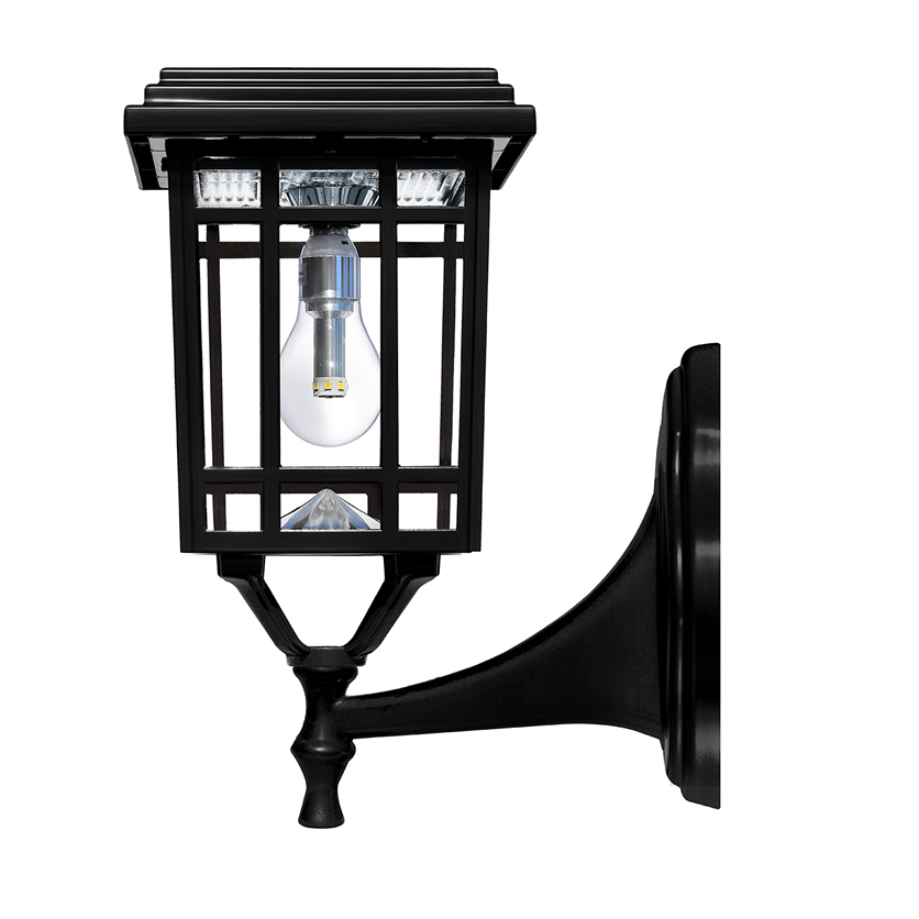 Prairie Bulb Solar Lamp Post Light in Black