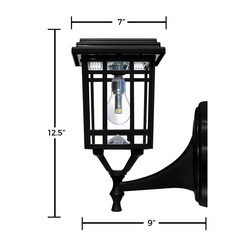 Prairie Bulb Solar Lamp Post Light in Black
