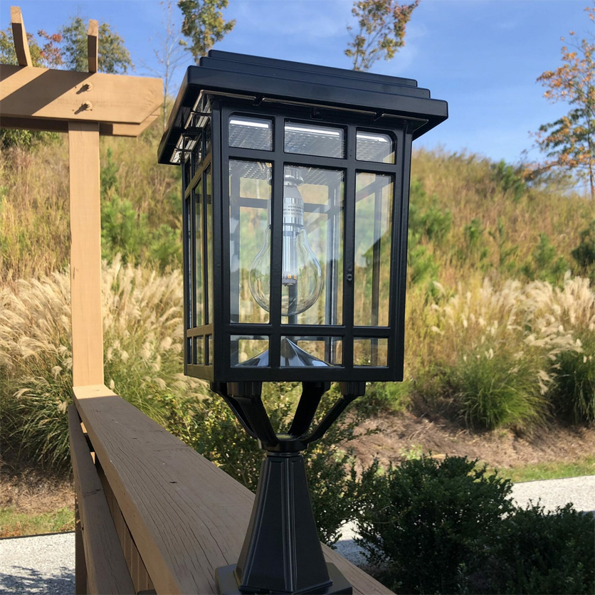 Prairie Bulb Solar Lamp Post Light in Black