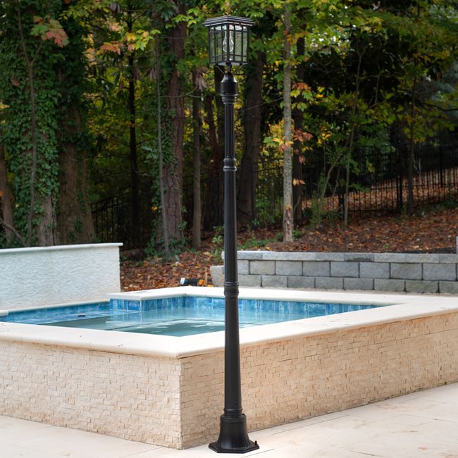 Prairie Bulb Solar Lamp Post Light in Black