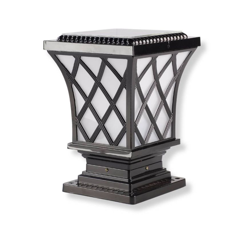 Premium Classic Solar Pillar Light In Black