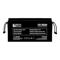 Rich Solar 12V - 600AH - 7.6kWh Lithium Battery Bank