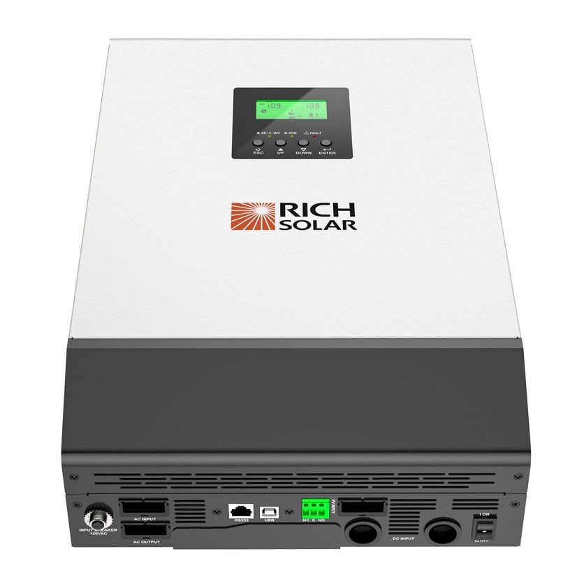 Rich Solar Hybrid Off-Grid Inverter Charge Controller - 2400W 24V 120A Output - 2.4kW Solar Input