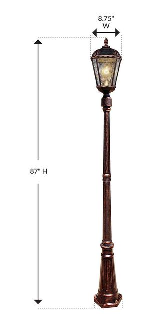 Royal Solar Lamp Post with GS-Solar LED Light Bulb - Brushed Bronze