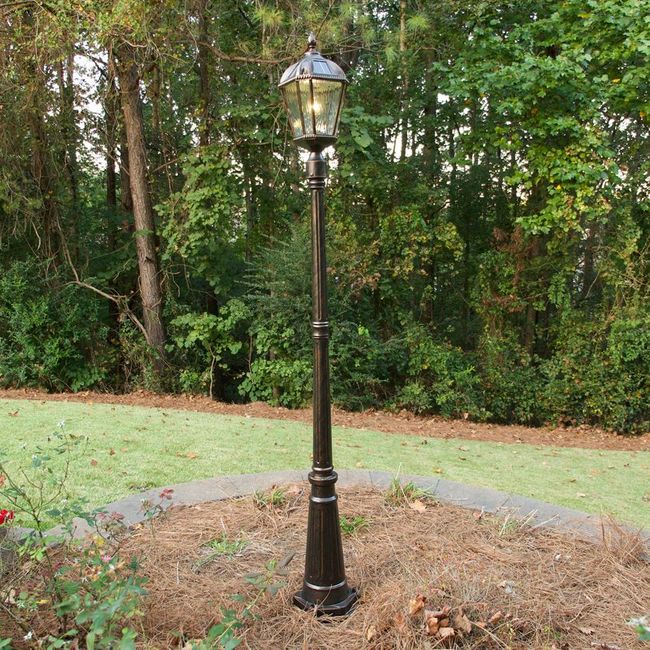 Royal Solar Lamp Post with GS-Solar LED Light Bulb - Brushed Bronze