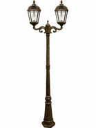 Everest Solar Lamp Post with GS Solar LED Light Bulb - Black